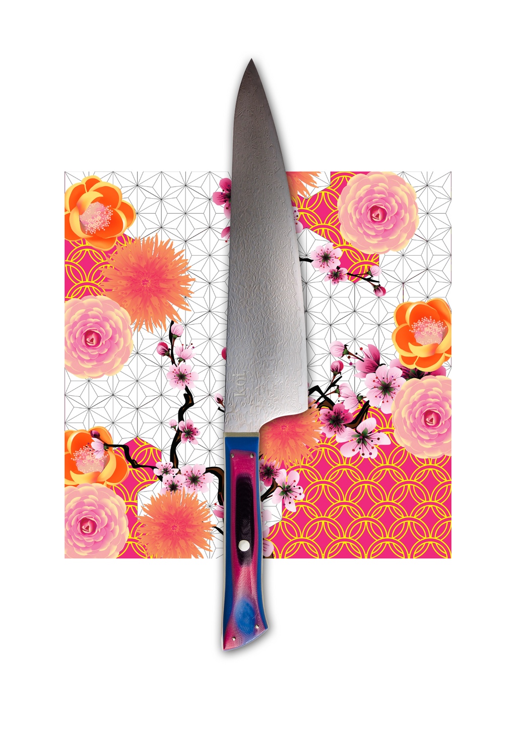 Large Chef's Knife | "Western Profile" | Rainbow Collection – Koi Knives